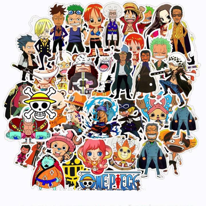 【happy one】50Pcs One Piece Japan Anime Stickers for Laptop Guitar ...