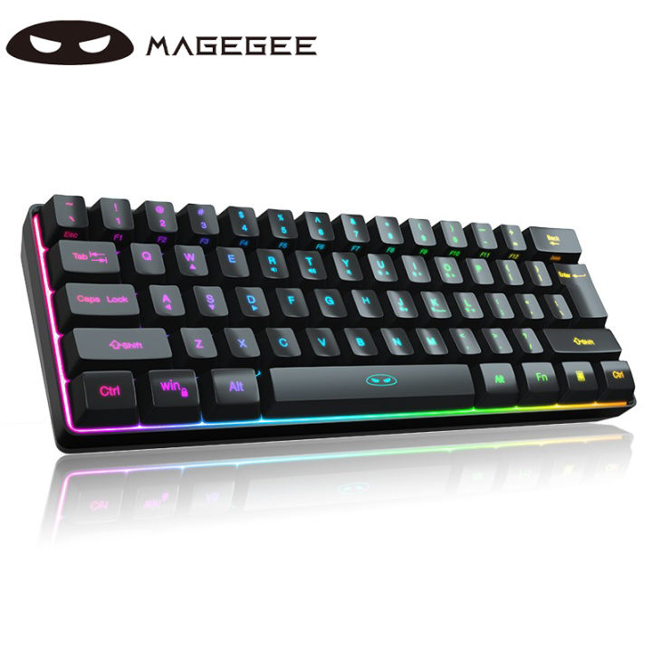 MageGee TS92 Wireless 60% Gaming Keyboard, Compact 61 Keys Rechargeable ...