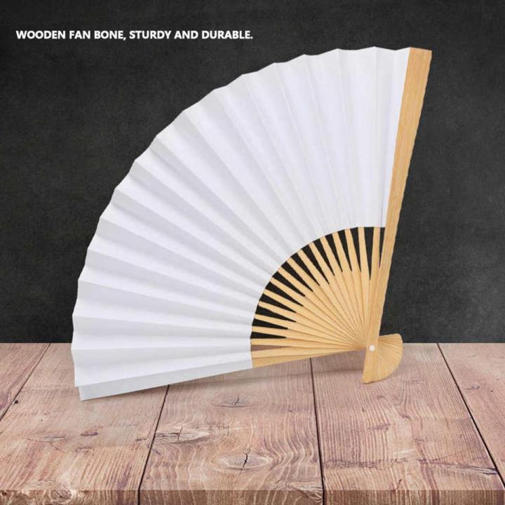 Paper Fan Writing Painting Folding Wood Drawing Decor | Daraz.com.bd
