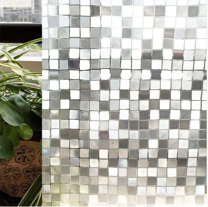 1CM mosaic electrostatic adhesive free glass film window flower paper ...