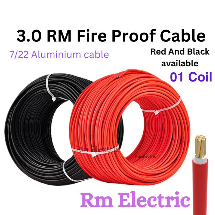 House wiring cable 3.0 RM Fire Proof 1 COIL Cable Aluminium Copper ...
