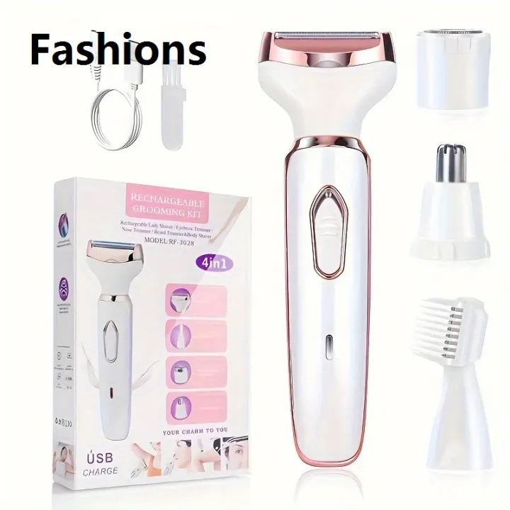Fashions 4 In 1 Electric Lady Shaver, Body Hair Removal Epilator ...