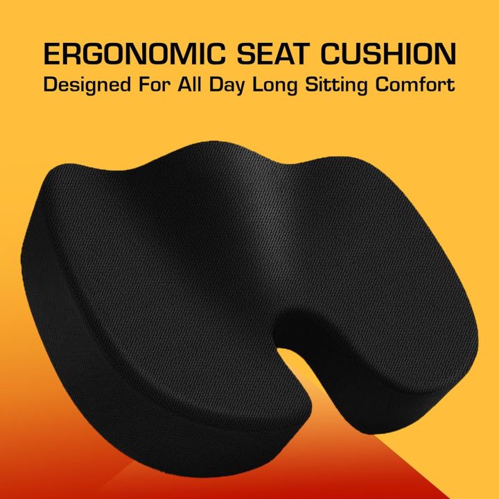 Memory Foam Coccyx Seat Cushion for Tai-lbone, Sci-atica, Lower Back Pa ...