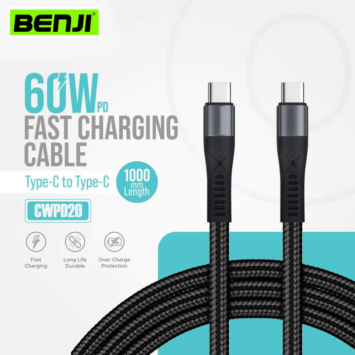 BENJI Series 60W Type-C To Type-C PD Cable | Daraz.com.bd
