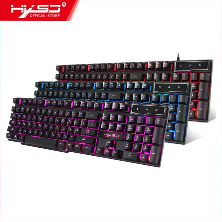 HXSJ R8 Gaming Keyboard 104keys Russian/English Keybboard 3 Colors LED ...