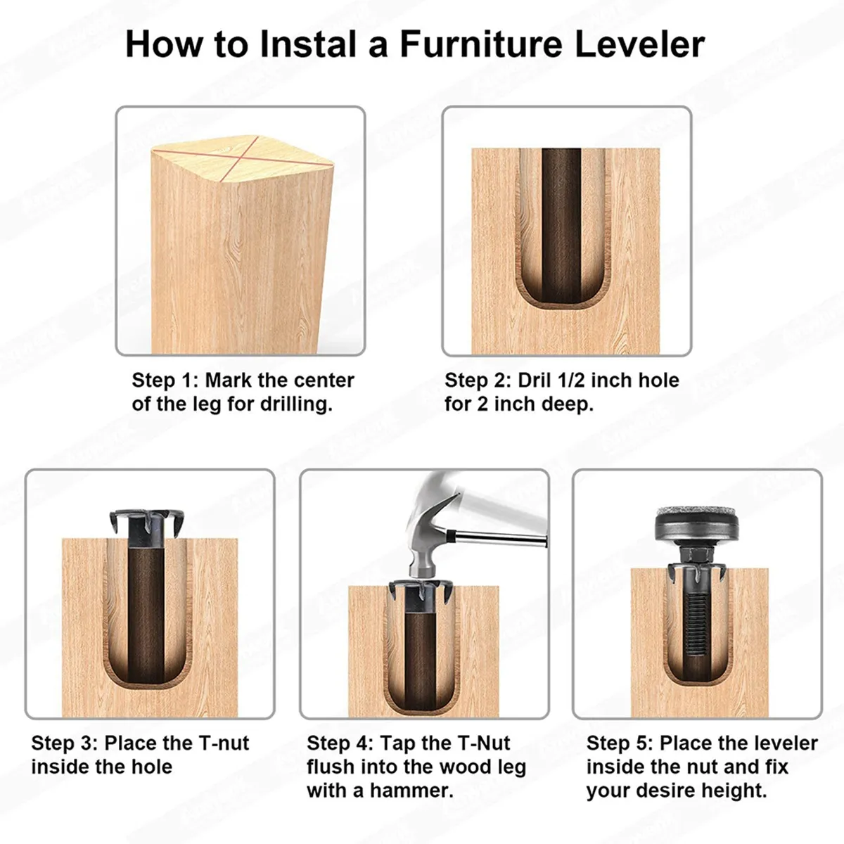 8Pcs Furniture Levelers Heavy Duty Furniture Leveling Feet Adjustable ...