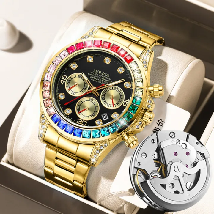 【Eco-friendly】 Rainbow Di Hollow Mechanical Watch Men's Luminous ...