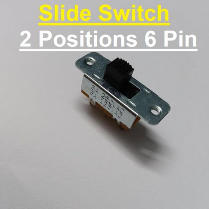 5Pcs DPDT Slide Switch 2 Positions 6 Pin Panel Mount Big Size For ...