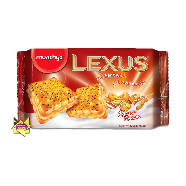 Munchys Lexus Cheese Cream Sandwich Calcium Cracker Biscuits - 225gm ...
