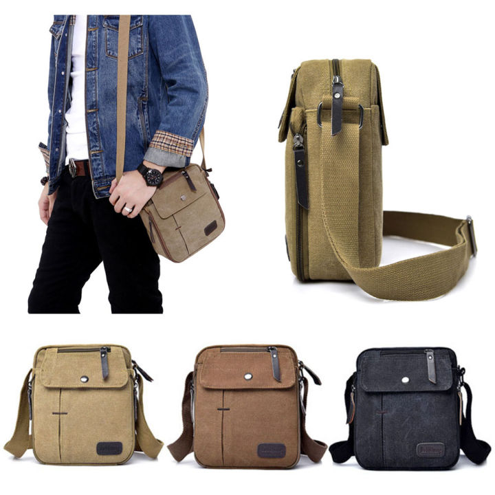 Tool Bag Satchel Bag Single Back Bag Men Bag Washed Canvas Messenger ...