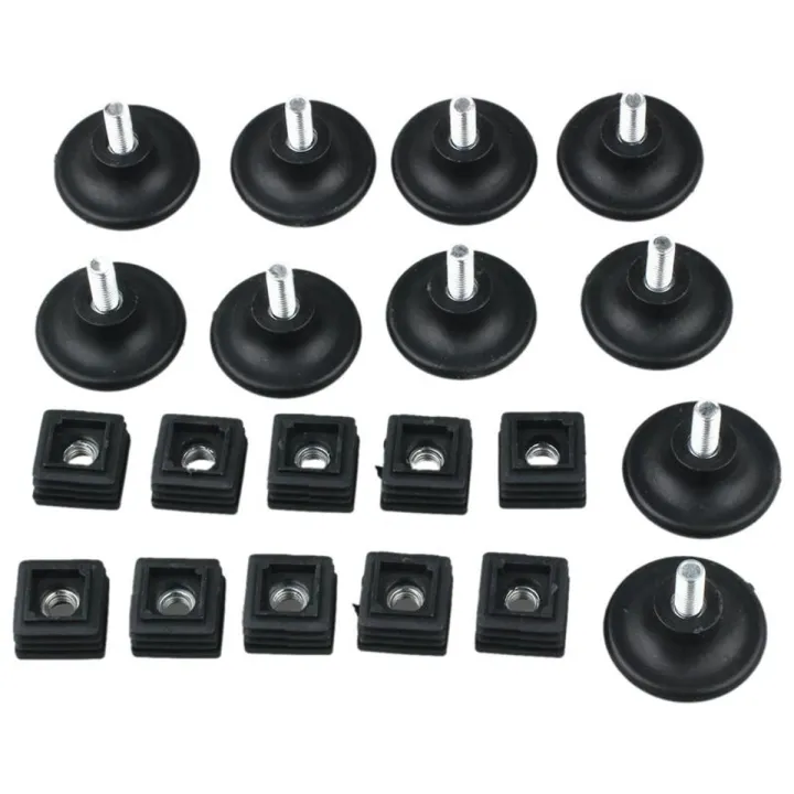 10 Sets 45mm Base Dia Adjustable Leveling Foot 25mmx25mm Square Tube ...