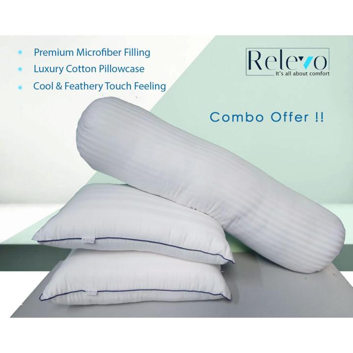 Standard Size Combo Pack (2 Head Pillow+1 Bolster Pillow) | Daraz.com.bd