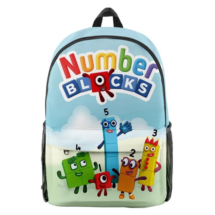 Kids Game Numberblocks 3D Printing Backpacks Children Cartoon School ...