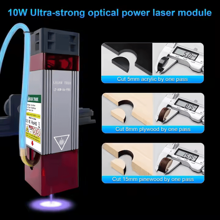 Laser Module 5000mw / 405nm 10000mw Fixed Focus for CNC Engraving ...