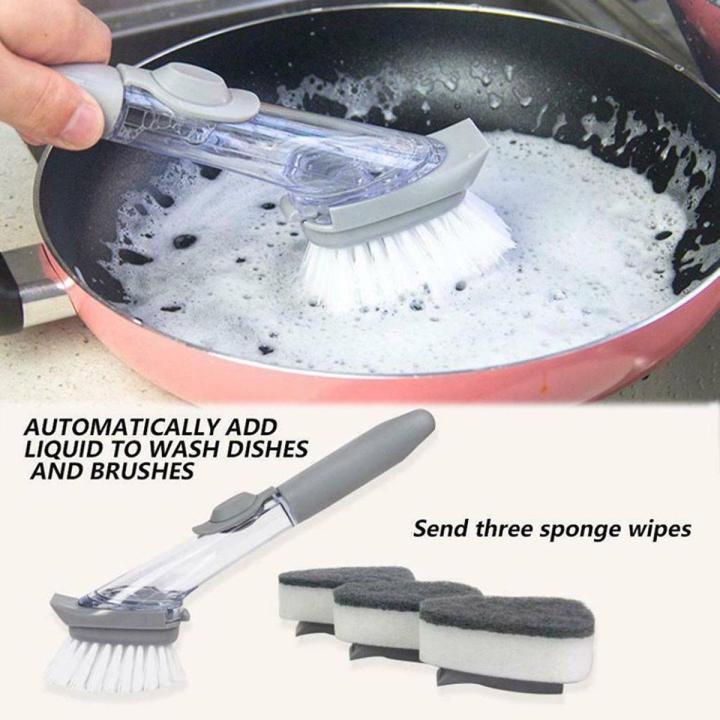 4 In 1 Head Kitchen Brash Kitchen Cleaning Dish Brush Scrubber ...