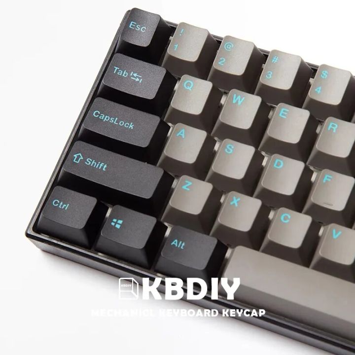 KBDiy 123 Keys/Set OEM Profile PBT Keycaps Blue Black Retro Custom Key ...