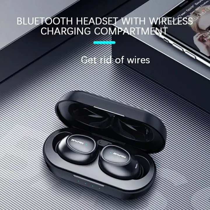 Awei T6 Wireless Mini Stereo Earphone Bluetooth Binaural Earbuds ...