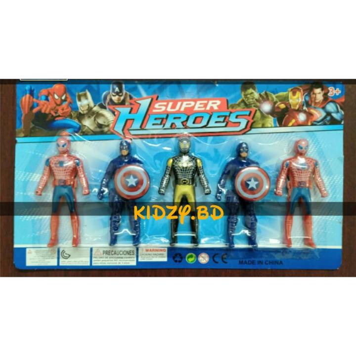 Avengers 4 Super Hero Toy Set iron man hulk Spider-Man thanos captain ...