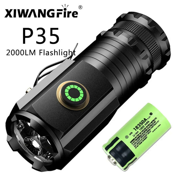 3 LED flashlight 18350 torch 1800lm ATR Luminus sst20 rechargeable USB ...