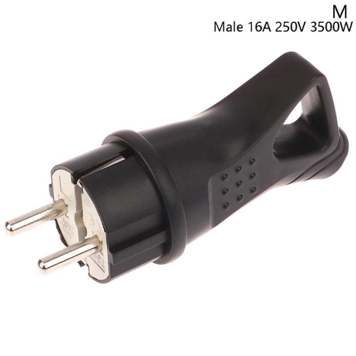 EU Rubber Waterproof Socket Plug Electrial Grounded European Connector ...