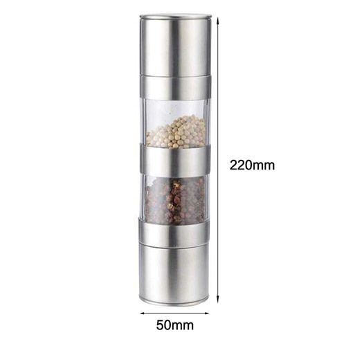 Double-headed Pepper Grinder Grain Mill Manual Stainless Steel Salt ...