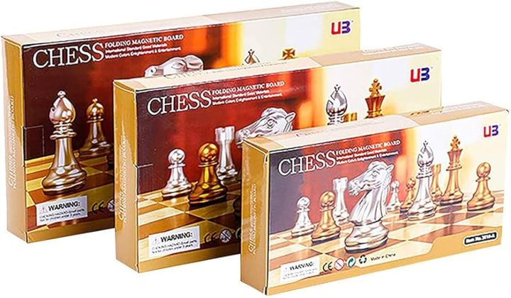 Big Size UB Magnetic Chess Gold & Silver_ 12.5 " Square - Chess Board ...