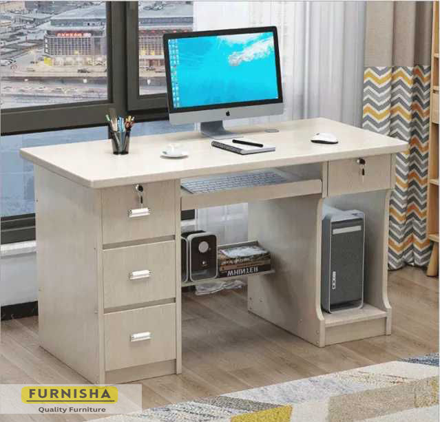 Office Table with File Shelf Workstation Laptop Computer Table Multi ...