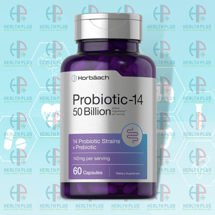 Horbaach Probiotics with Prebiotics, 50 Billion Active Organisms, 60 ...