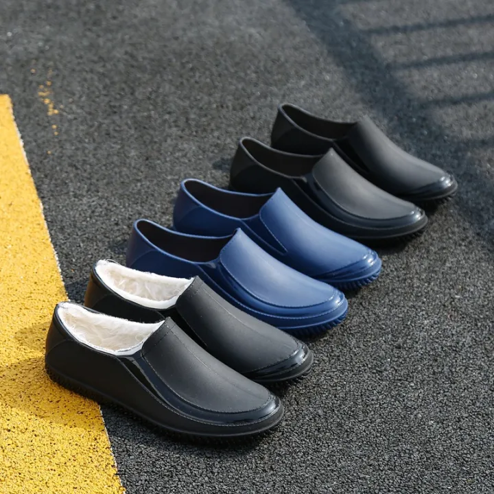 Waterproof shoes men's short tube rain boots fashion men's water shoes ...