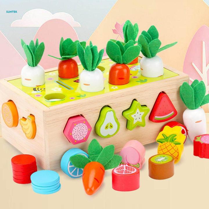 Montessori Shape Sorter Toys Carrot Harvest Game for Children Toddlers ...