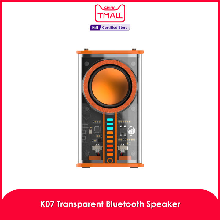 K07 Transparent Mecha Wireless Portable Bluetooth Speaker Sound Light Rhythm Subwoofer TWS ...