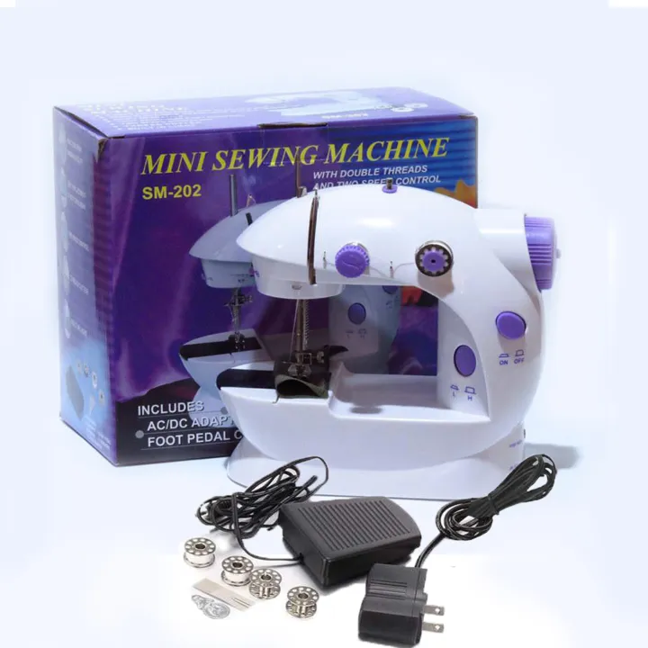 Mini Sewing Machine - Dual Speed Portable Mini Electric Pedal Double ...