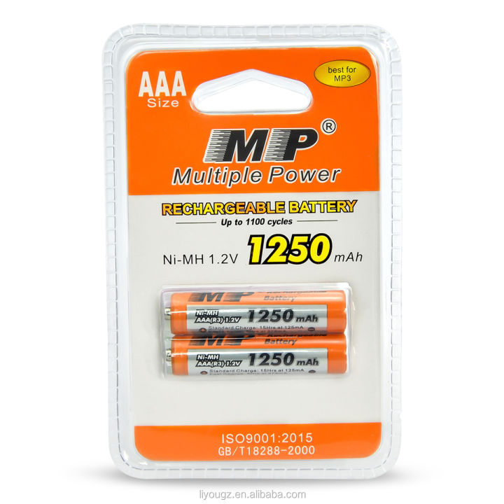 Mp Multiple Power Rechargeable Battery Aaa R3 Ni-Mh 1.2V 1250Mah 2 ...