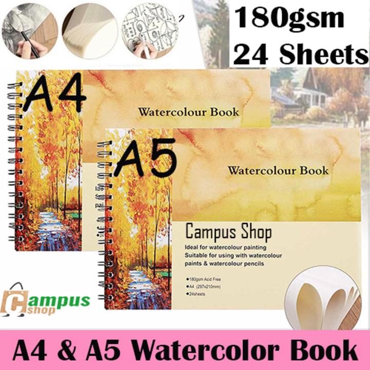 Water color Book A4 & A5 , Art, Sketch, Drawing Book For Artist | Daraz ...