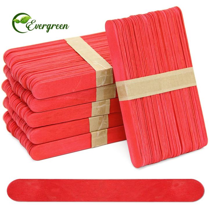 500 Pack, 4 Inch Red Color, Jumbo Wood Popsicle Sticks for Crafts, Home ...