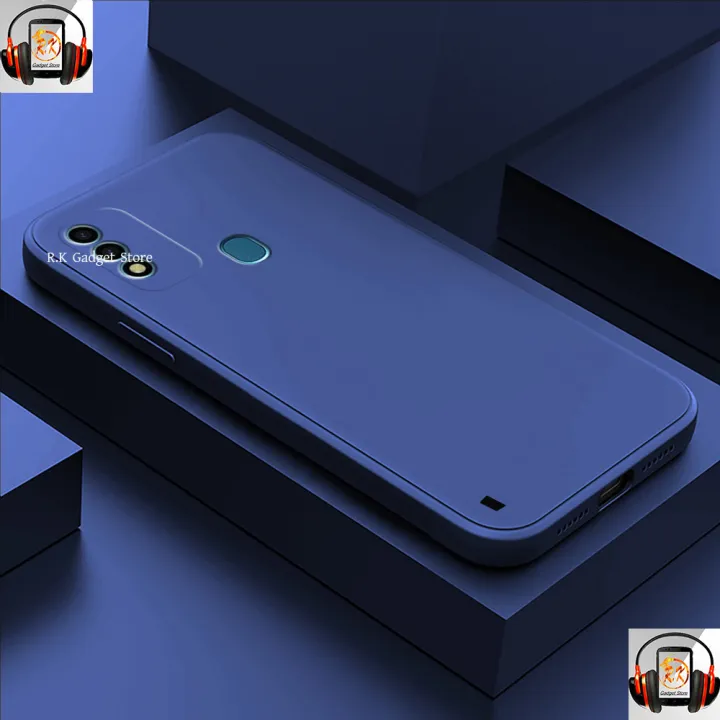 For itel A48 Matte Finish Silicone with Inside Fiber Cloth Phone Back ...
