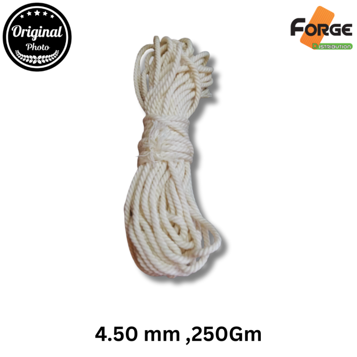 White Macrame Cotton Cord Rope 4.50 mm Jute Rope, Hemp Rope for Crafts ...