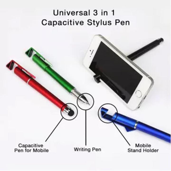Universal 3 in 1 Capacitive Stylus Pen with Mobile Stand Holder ...