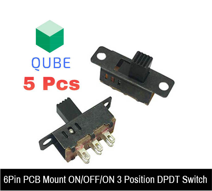 5 Pcs 6Pin PCB Mount ON/OFF/ON 3 Position DPDT Vertical Slide Switch | Daraz.com.bd