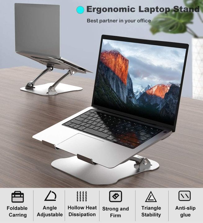 Laptop Stand for Ventilation Portable Anti-Slip Ergonomic Aluminum ...