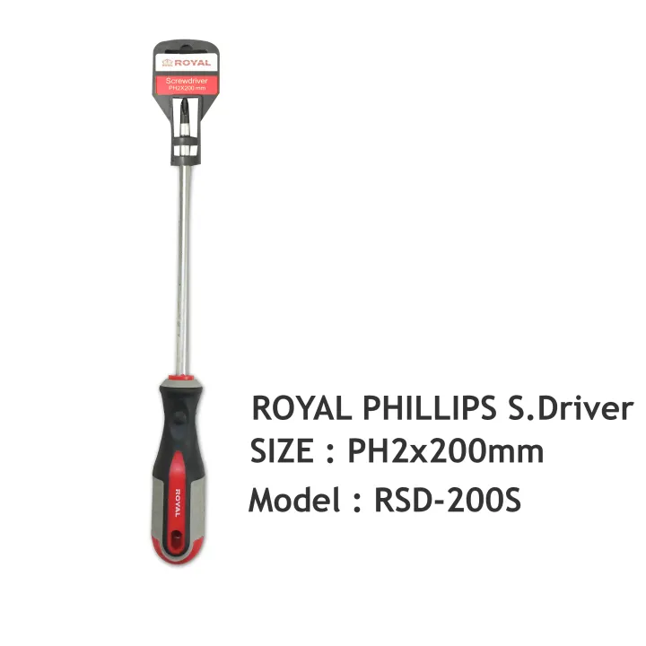 ROYAL PH2x200mm Phillips Screwdriver with Magnetic Tip Model RSD-200S ...