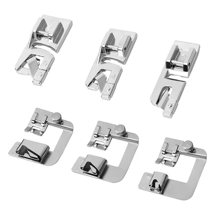 6 Pcs Rolled Hem Presser Foot, Hemming Foot Kit for Sewing Rolled ...