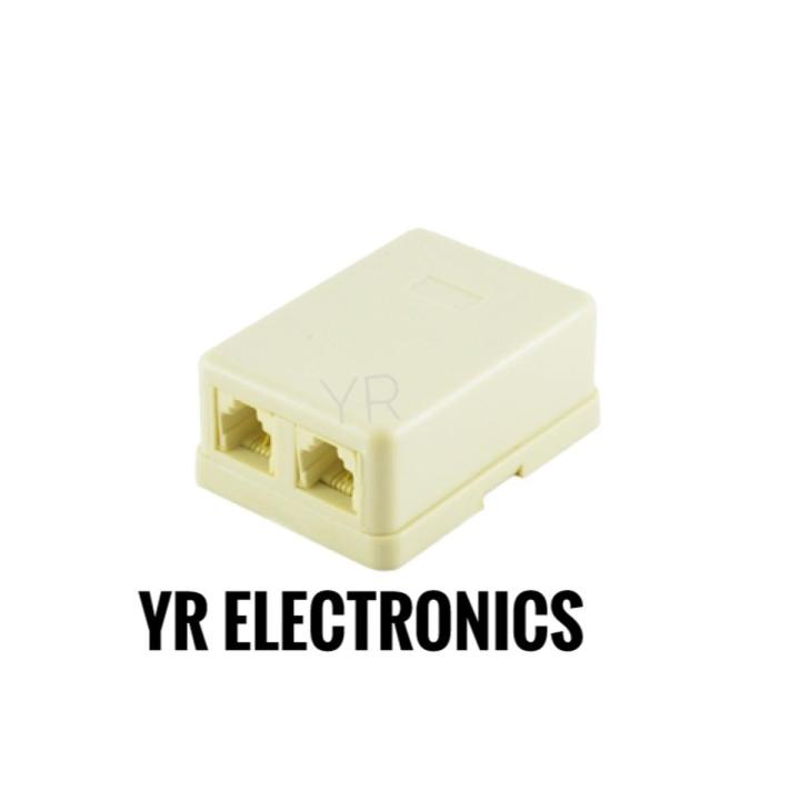 2 Way Telephone Socket Box Wall Mounted Telephone Replacement Adaptor ...