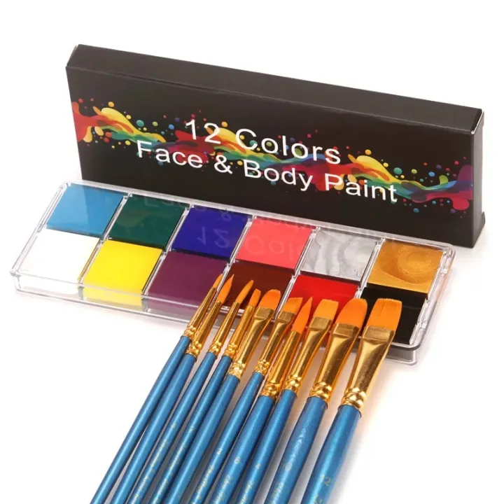 【100%-original】 12 colors body paint child can use Performance makeup ...