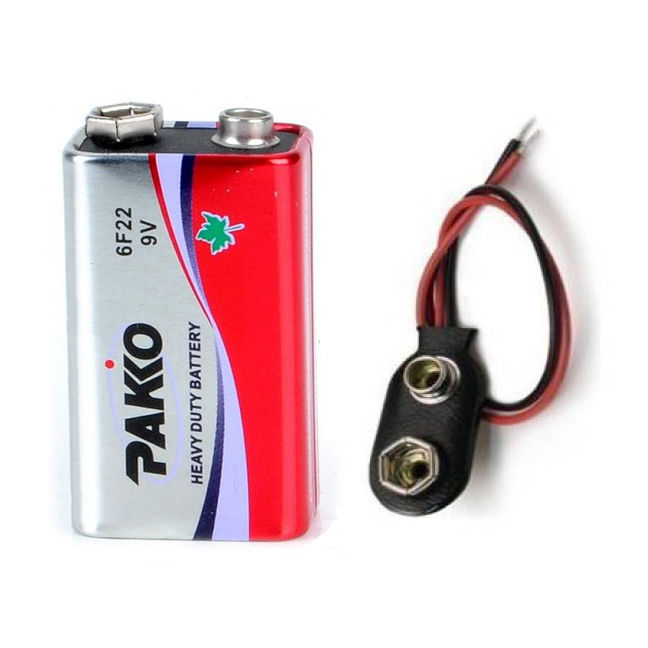Pakko 6F22 9V Heavy Duty Battery with Connector 1Pcs | Daraz.com.bd