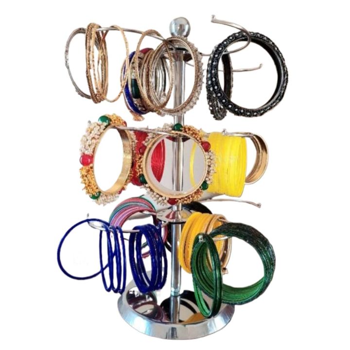 Stainless steel Churi Alna necklaces holder bracelet watch display rack ...