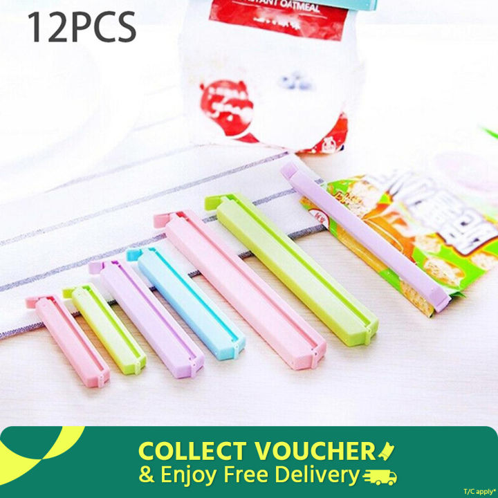 12 PCS Plastic Food Seal Clips, Eco-Friendly Multi-Color Bag Sealer for ...