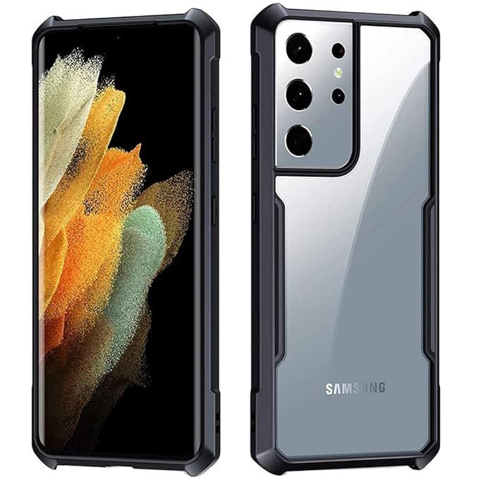 Samsung Galaxy S21 Ultra protective black border crystal clear xundd ...