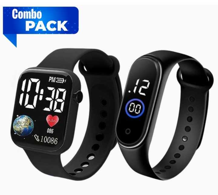 Combo Offer LED Digital Sports Watch and Ring Touch Watch | Daraz.com.bd