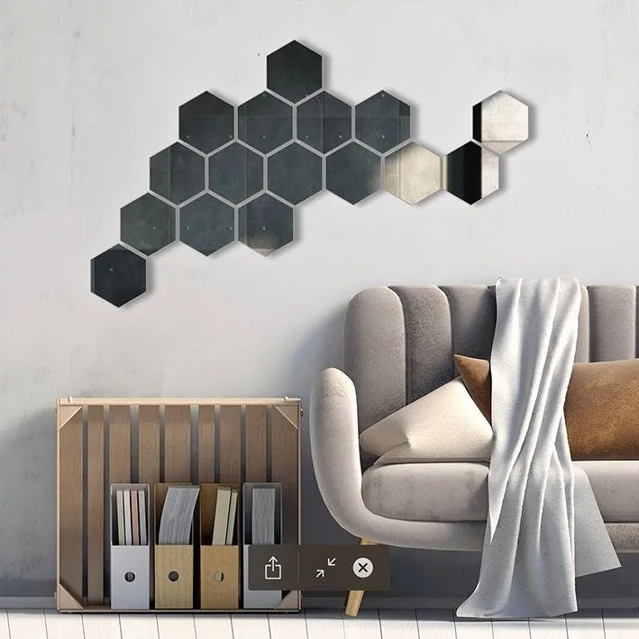 Acrylic Mirror Wall Sticker Rectangular Self Adhesive Wall Sticker Room ...